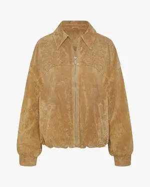 WeWoreWhat Premium Suede Bomber Jacket