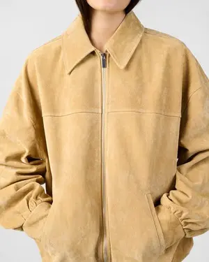 WeWoreWhat Premium Suede Bomber Jacket
