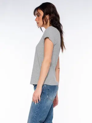 WILT CLOTHING Slim Deep V-neck Rib Back Tee - White