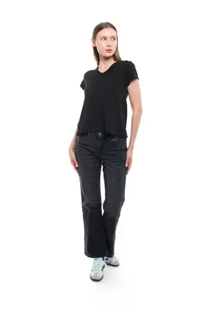 WILT CLOTHING V-neck Short Sleeve Baby Tee - Dark Fig