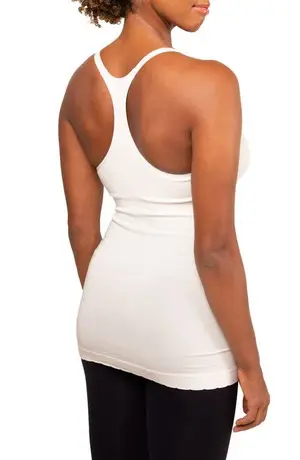 MODERN ETERNITY Ava Maternity And Nursing Racer Back Tank - Eggshell