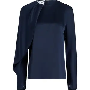 CALLAS MILANO Bliss Drape Sleeve Blouse - Navy