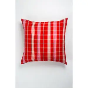 ARCHIVE NEW YORK Handwoven Holly Cotton Throw Pillow - Red