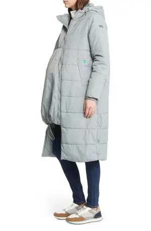 MODERN ETERNITY 3-in-1 Quilted Waterproof Maternity Puffer Coat - Graphite