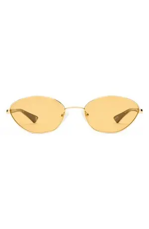Le Specs Le Bebe 58mm Oval Sunglasses - Gold/amber Tint