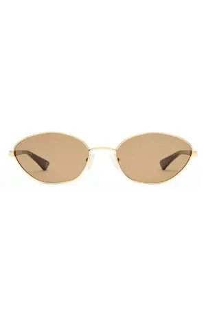 Le Specs Le Bebe 58mm Oval Sunglasses - Gold/brown Mono