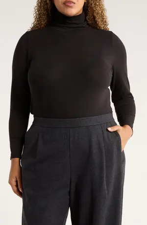 Eileen Fisher Turtleneck Top - Black