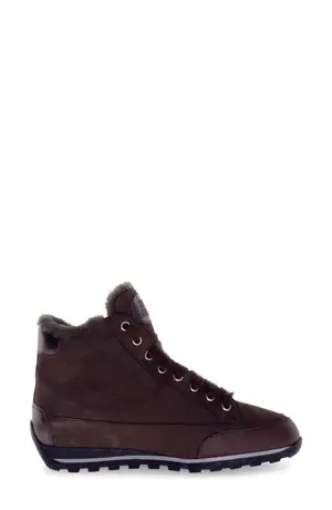 CANDICE COOPER Runlo Waterproof Shearling-lined High-top Sneakers - Dark Brown
