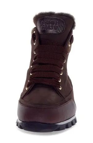CANDICE COOPER Runlo Waterproof Shearling-lined High-top Sneakers - Dark Brown