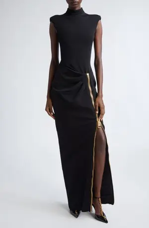 Balmain Zip Up Evening Dresses