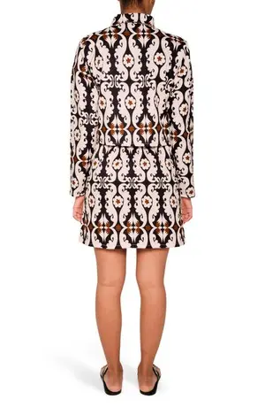 THE LULO PROJECT Coco Paisley Stretch Cotton Miniskirt