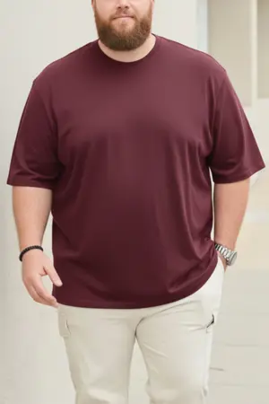 REGENT ROW Men’s Big And Tall T-shirt With Premium Organic Cotton T-shirt Classic Crew Neck Short Sleeve Tee Maroon
