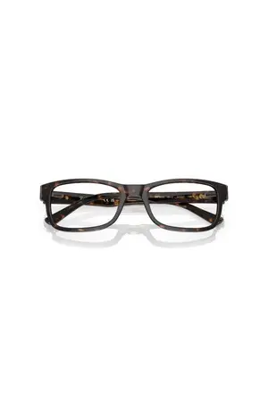 Ray-ban 52mm Square Optical Eyeglasses With Tortoiseshell Acetate Full Rim - Tortoise