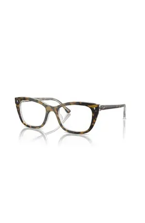 Ray-ban 52mm Rectangle Optical Glasses - Brown