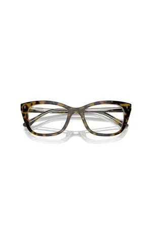Ray-ban 52mm Rectangle Optical Glasses - Brown