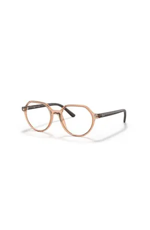 Ray-ban 47mm Square Optical Glasses - Brown