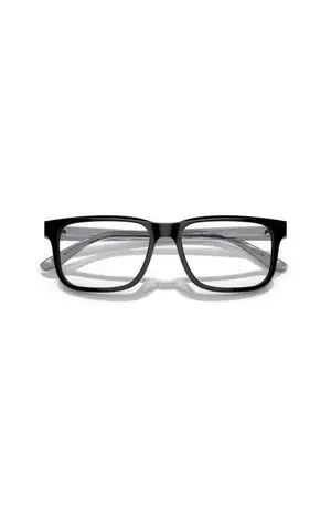Emporio Armani 53mm Rectangle Eyeglasses - Black