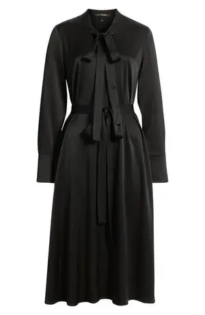 Kobi Halperin Bambi Tie-waist Long-sleeve Satin Dress