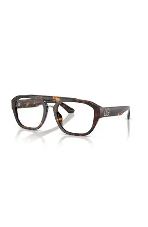 Dolce & Gabbana 55mm Pilot Optical Glasses - Tortoise