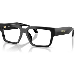 Versace 55mm Rectangle Optical Glasses - Black
