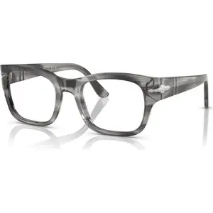Persol Rectangle Acetate Full Rim Eyeglasses - Grey