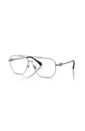 Versace 57mm Square Optical Glasses - Silver