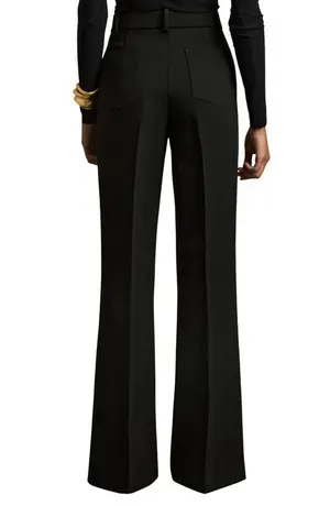 REISS Priya Patch Pocket Wide-leg Pants - Black