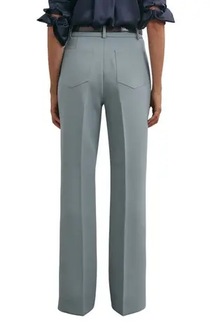 REISS Priya Patch Pocket Wide-leg Pants - Blue