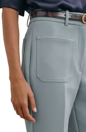 REISS Priya Patch Pocket Wide-leg Pants - Blue