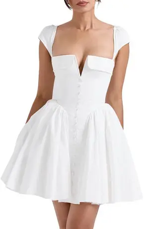 House Of Cb Florence Stretch Cotton Blend Cocktail Minidress