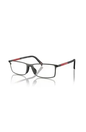Prada Linea Rossa 53mm Rectangle Optical Glasses - Grey