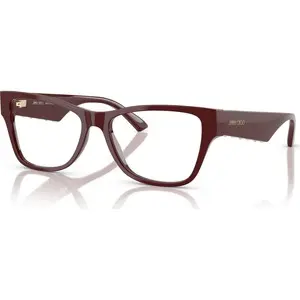 JIMMY CHOO 52mm Rectangle Optical Glasses Red