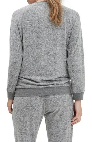 NOM MATERNITY Embroidered Heart Sweatshirt With Nursing Zips - Grey
