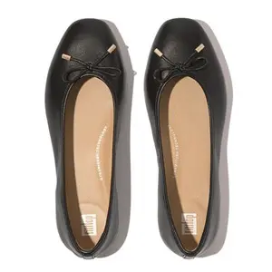 Fitflop Delicato Bow Soft Leather Ballet Flats