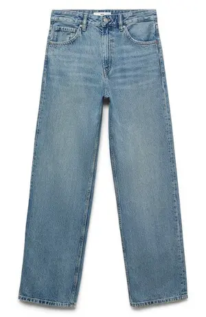 Mango Miami Straight Leg Jeans - Medium Blue