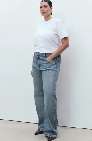 Mango Miami Straight Leg Jeans - Medium Blue