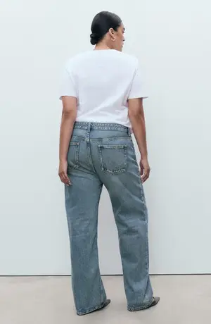Mango Miami Straight Leg Jeans - Medium Blue