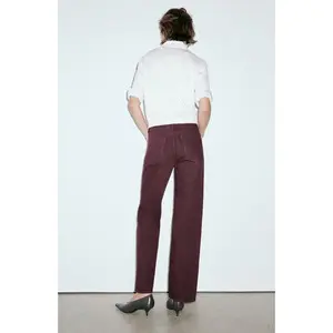 Mango Miami Straight Leg Jeans Wine