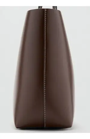 Mango Faux Leather Shopper Tote