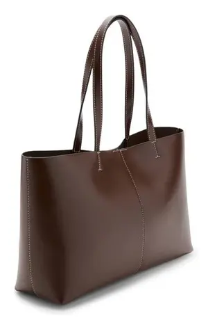 Mango Faux Leather Shopper Tote