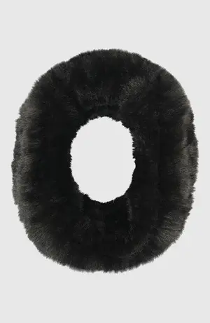 LYLA GRANT Fur-free Rex Rabbit Knit Cowl - Black