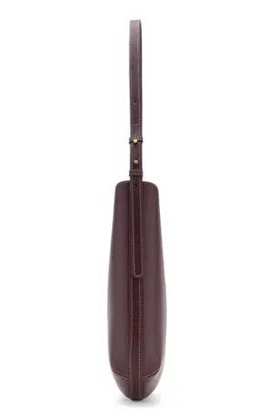 Mango Large Oval Faux- Shoulder Bag - Burgundy