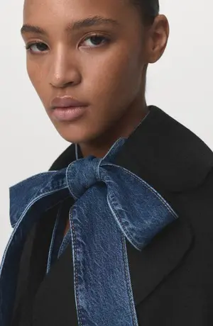 Mango Wool-blend Wrap Coat - Black