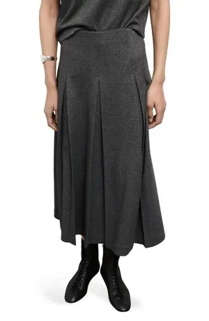 Mango Pleated A-line Midi Skirt