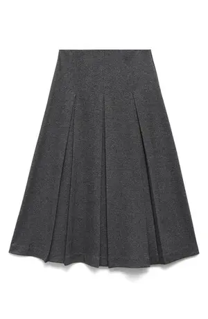 Mango Pleated A-line Midi Skirt