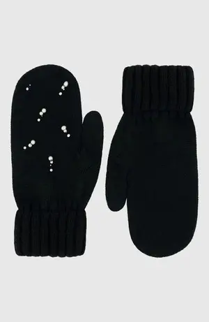 LYLA GRANT Knit Mittens With Embellishments