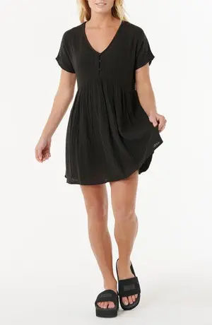 Rip Curl Premium Surf Cotton Gauze Babydoll Dress - Black