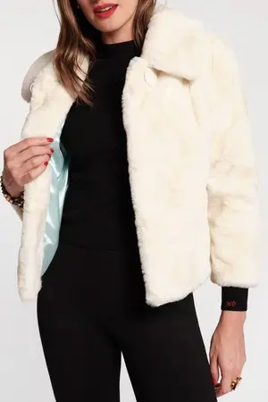 FRANCES VALENTINE Babe Faux Fur Jacket - White