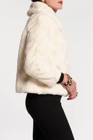 FRANCES VALENTINE Babe Faux Fur Jacket - White