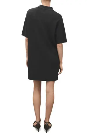 Mango Knit Quarter-zip Polo Dress